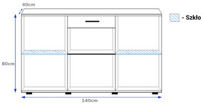 Moderní komoda SALSA Bílý - Bílý ( +409 Kč )