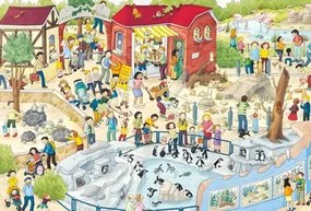 SCHMIDT Puzzle Zábava v Zoo / 3x48 dílků / 26,3 x 17,8 cm