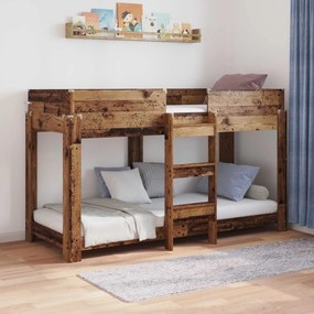 Patrová postel pro děti Staré dřevo 75 x 190 cm 3410545