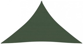 Stínící plachta trojúhelníková HDPE 2,5 x 2,5 x 3,5 m Dekorhome Tmavě zelená