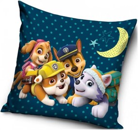 Velurový polštář Paw Patrol - Tlapková patrola - motiv Noční hlídka | 40 x 40 cm