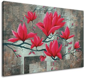 Gario Ručně malovaný obraz Magnolie na stěně Rozměry: 120 x 80 cm