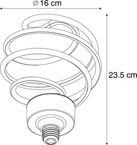 E27 LED dekorační žárovka černá spirála 6W 370 lm 3000K