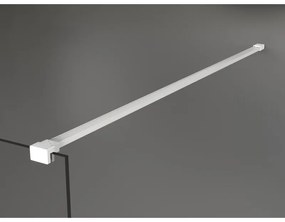 Mexen Kioto, Walk-In sprchová zástěna 110 x 200 cm, 8mm sklo čiré/černý vzor, bílý profil, 800-110-101-20-70