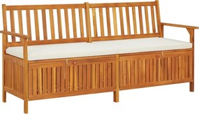 vidaXL Úložná lavice 170 cm masivní akáciové dřevo [316741] Barva: Hnědá a bílá