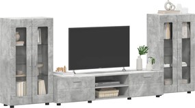 Sestava TV skříněk FLORIN 3 ks Betonově šedá Kompozitní dřevo 3397937