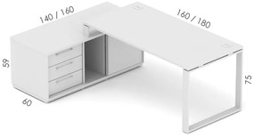 NABYTEK-DESIGNOVY.CZ - DEBZ7OLP - Kancelářská sestava EPIC Z7 O pro jednu osobu, dub/černá