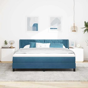 Postel s boxspringem s čelo Tmavě modrá 200 x 180 cm samet 3341538