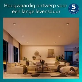 Philips Peridot bílá O9 cm / Vestavné svítidlo / GU10 / 7W / IP20