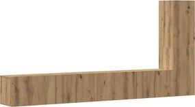 Sada 3 kusů nástěnné TV skříňka dub artisan kompozitní dřevo 3329198