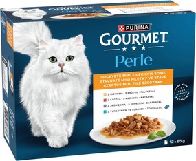 Gourmet Perle Kapsičky pro kočky krůta, kachna, jehněčí, tuňák 12 x 85 g