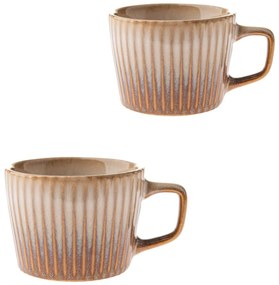 Béžové hrnky v sadě 2 ks na cappuccino z kameniny 190 ml Tone – Dakls