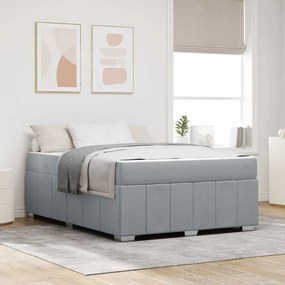 Rám postele s matrací Světle šedá 140 x 200 cm textil 3398286