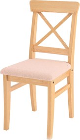 Potah na židli Ingolf s čalouněným sedákem barva růžová látka pletený vzor