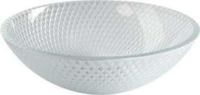 Sapho Sapho, PUKETA skleněné gravírované umyvadlo, průměr 42 cm, čirá, TY165
