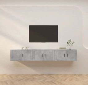 vidaXL Nástěnné TV skříňky 3 ks 80 x 34,5 x 40 cm [3188359] Barva: Betonová šedá