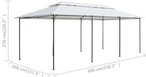 vidaXL Marketos Zahradní altán se závěsy 600 x 298 x 270 cm bílý 180 g/m²