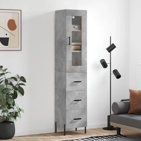 Skříň highboard betonově šedá 34,5x34x180 cm kompozitní dřevo,  3199245