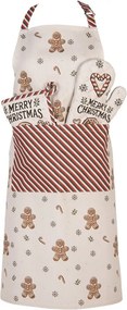 Béžová bavlněná chňapka podložka s perníčky Gingerbread Magic - 20*20 cm