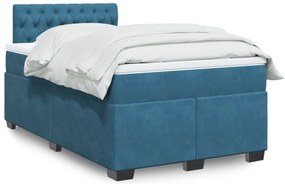 Box spring postel s matrací modrá 120 x 200 cm samet 3288592
