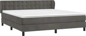 Box spring postel s matrací tmavě šedá 160x200 cm samet 3127740