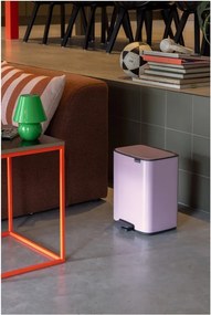 Růžový nášlapný ocelový odpadkový koš 12 l Bo – Brabantia