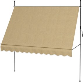 Outsunny 3x1,2 m Ruční Sklopný Markýza Exteriér Terasy Výsuvná S Nastavitelnou Výškou s Kružidlem 210-300 cm Bez Vrtání UV30+ Ochrana pro Balkon Zahra