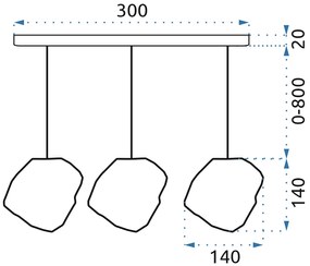 Toolight ICE APP320 Ledová lampa s moderním designem Loft Triple