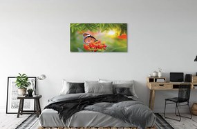 Obrazy na plátně Barevný motýl květiny 140x70 cm