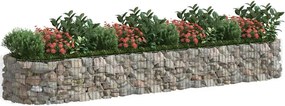Gabionový vyvýšený záhon pozinkované železo 400 x 100 x 50 cm 152042