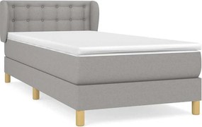 Box spring postel s matrací světle šedá 90x200 cm textil 3127093