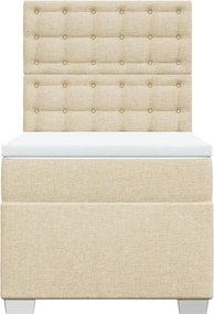 Box spring postel s matrací krémová 90x190 cm textil 3290362