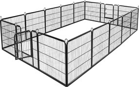 Costway 8dílná ohrádka pro štěně Puppy Fence Skládací Animal Metal, černý