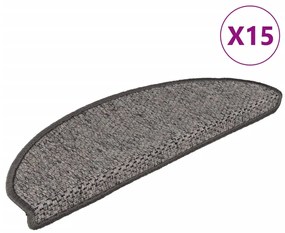 vidaXL Marketos Samolepicí nášlapy na schody sisal 15 ks 65x21x4 cm šedo-béžové