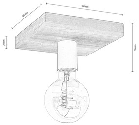 Envostar Lobo stropní lampa 1fl. borovice hnědá