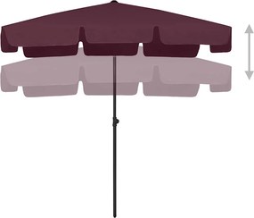 Plážový slunečník bordó 200 x 125 cm 314731
