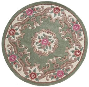 Ručně všívaný kusový koberec Lotus premium Green kruh-120x120 (průměr) kruh