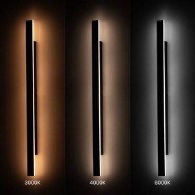Exteriérové ​​nástěnné LED svítidlo Wow, 1x LED 20w, 3CCT, černá, (120 cm)