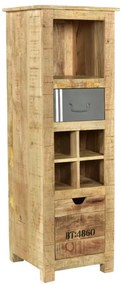 furniture-nabytek.cz - Masivní komoda Padma z mangového dřeva, lakovaná, přírodní barva – 40×43×125 cm