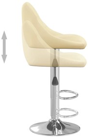 vidaXL Barové stoličky 2 ks krémové umělá kůže