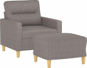 Křeslo s podnožkou taupe 60 cm textil 3201072