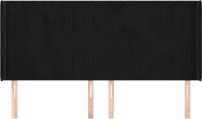 Čelo postele typu ušák černé 183x16x118/128 cm samet 3119880