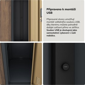 Šatní skříň 10-dveřová, antracit/ořech, 1360x1720x450 mm: BARTEK Eco Design