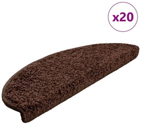 Schodové rohože 20 ks 65 x 21 x 4 cm hnědé, půlkulaté, velké 3365848