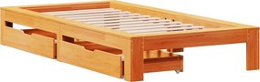 Postel bez matrace voskově hnědá 90 x 200 cm masivní borovice 3309010