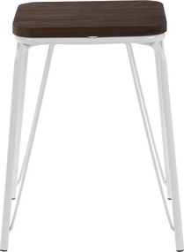 Bílá/v tmavě přírodní barvě stolička z jilmového dřeva District – Premier Housewares