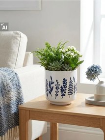 Sinsay - Keramický květináč s rostlinným motivem - vícebarevná