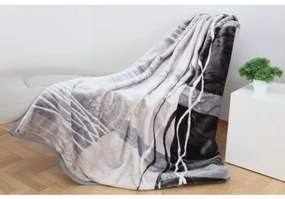 Teplá deka v odstínech šedé a béžové barvy