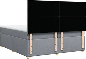 Box spring postel s matrací světle šedá 200 x 200 cm textil 3291387