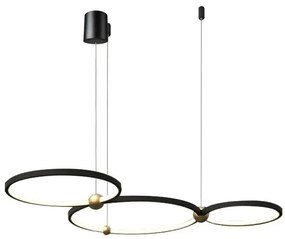 Toolight - Ring 30-40-50, LED závěsné svítidlo + dálkové ovládání APP752-30-40-50, černá, OSW-08889